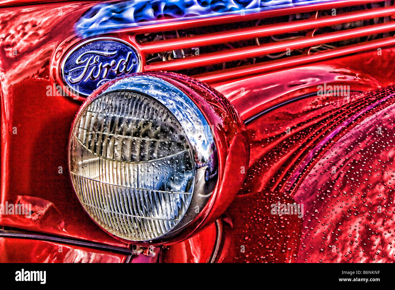 Photo illustration painterly effect of the front of an old Ford ...