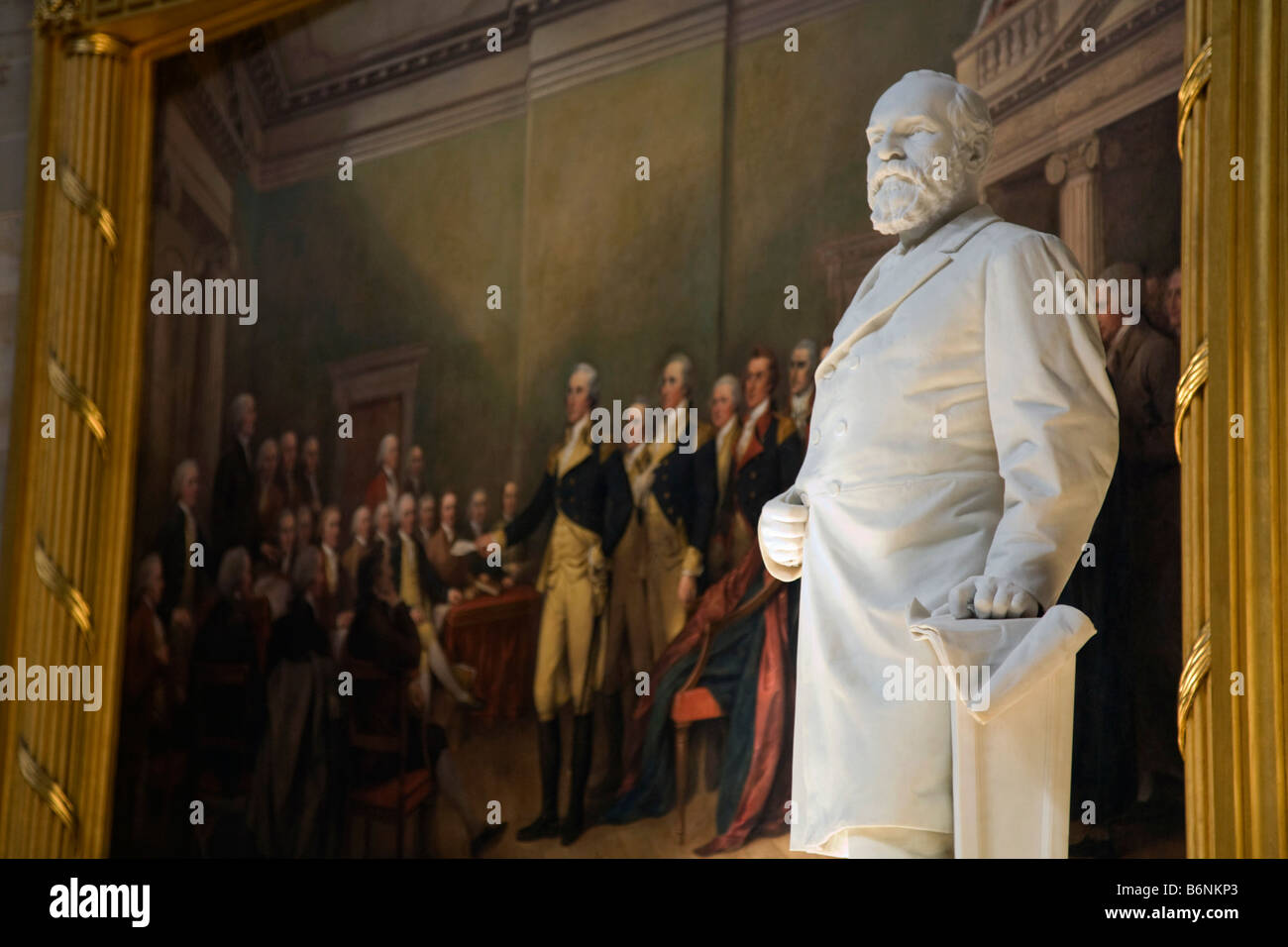 Statue under the rotunda at the US Capital Building Washington DC Stock ...