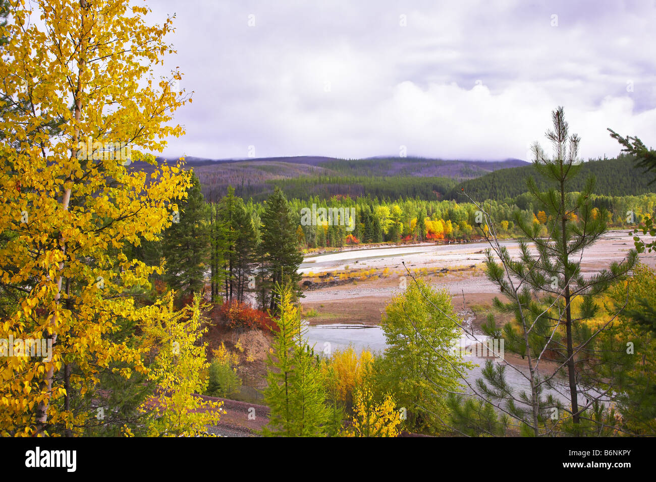 Northern landscape cold lake snow mountains Stock Photo - Alamy