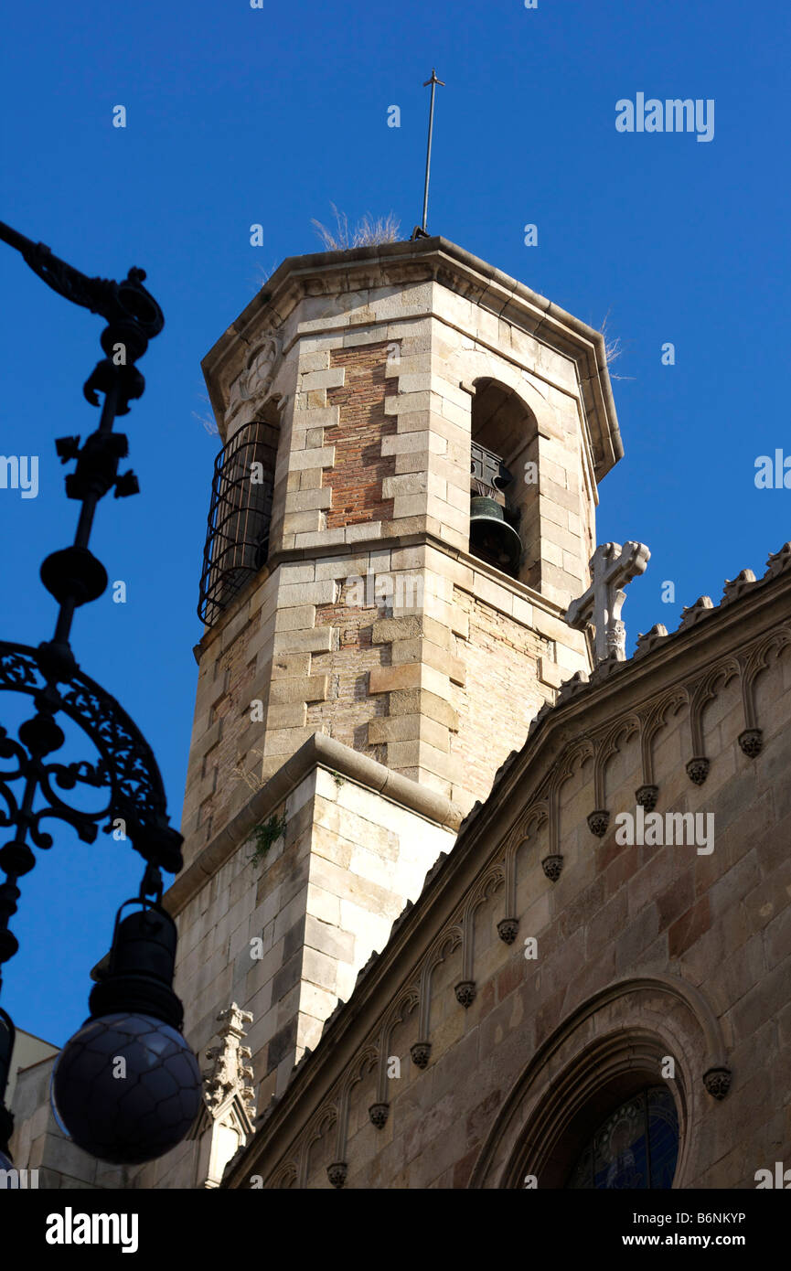CHURCH tower, Barcelona, Spain Stock Photo - Alamy