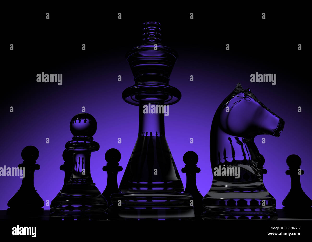 Glass chess pieces against colourful background Stock Photo - Alamy