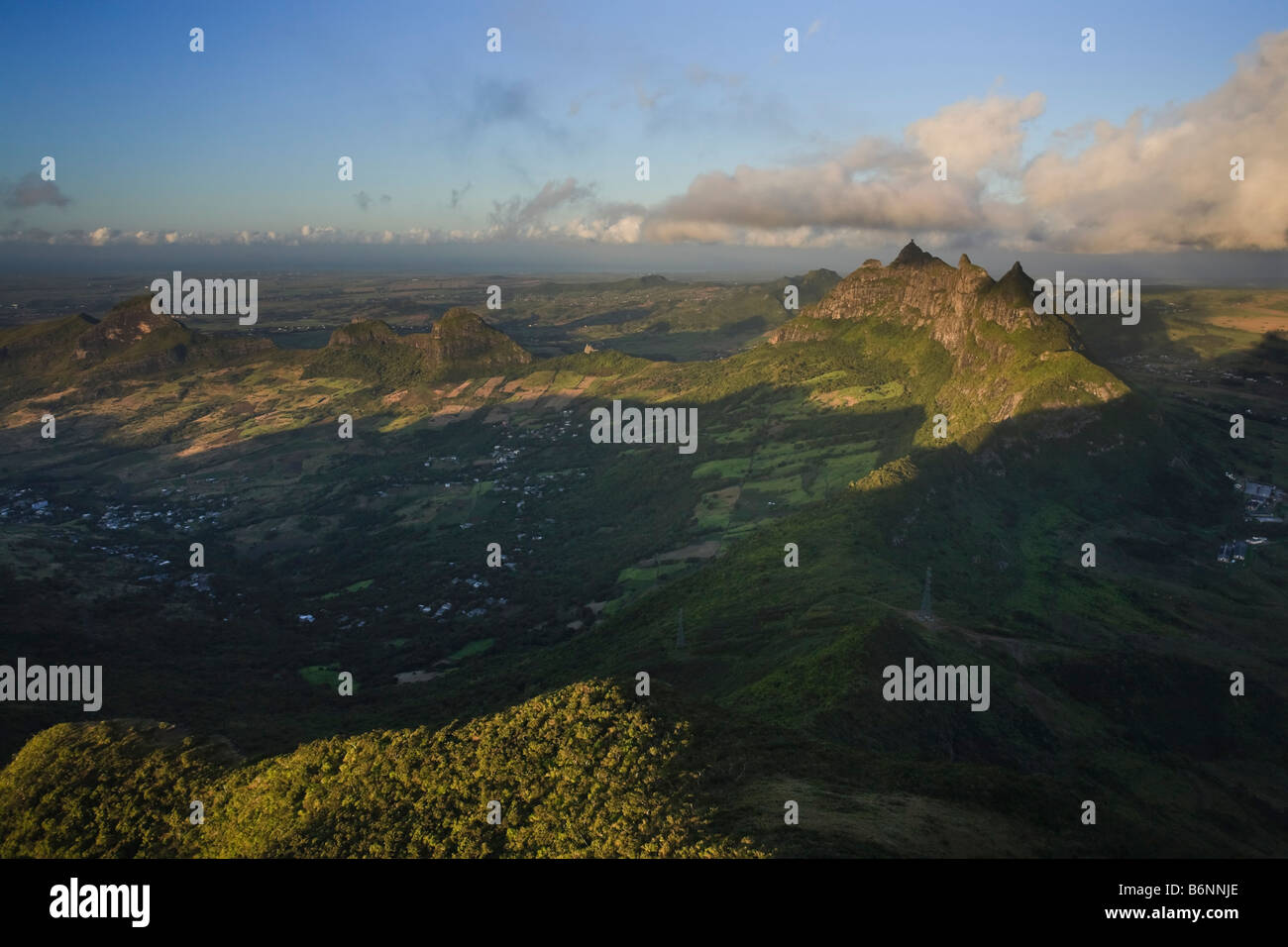 East Mauritius and Pieter Both Mountain view from Le Pouce Peak ...