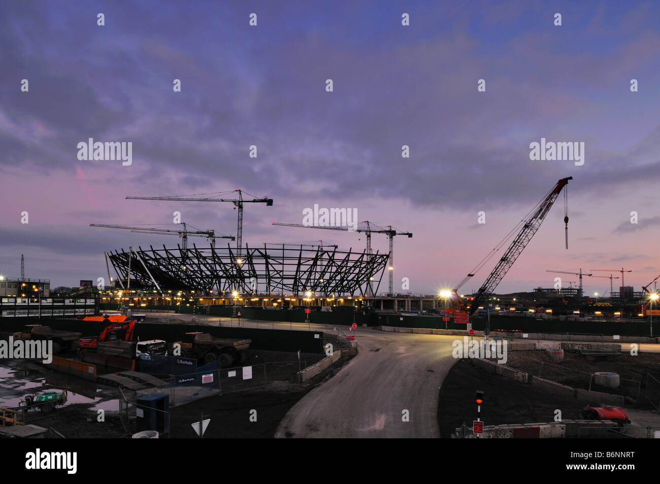 Construction of the Olympic Stadium for London 2012 Olympics Stock ...