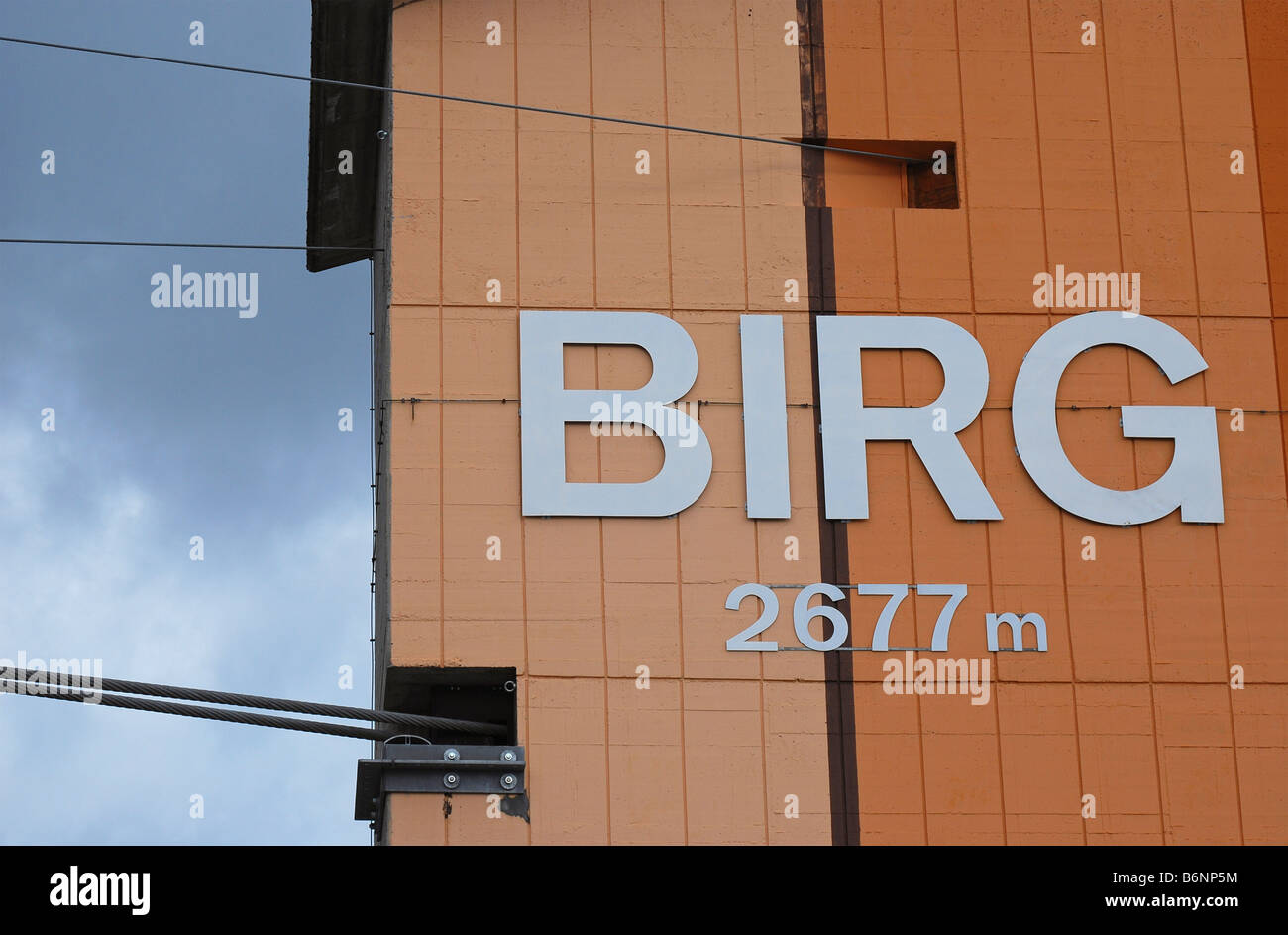 Birg cableway station on the way to the top of Schilthorn Mountain ...