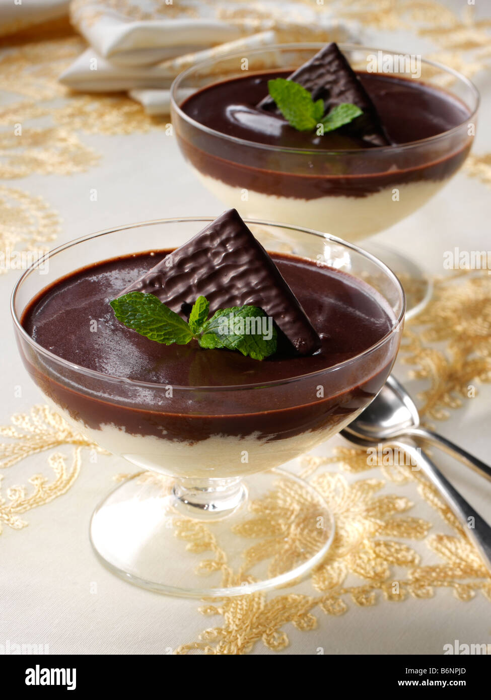 Chocolate mint mousse Stock Photo - Alamy