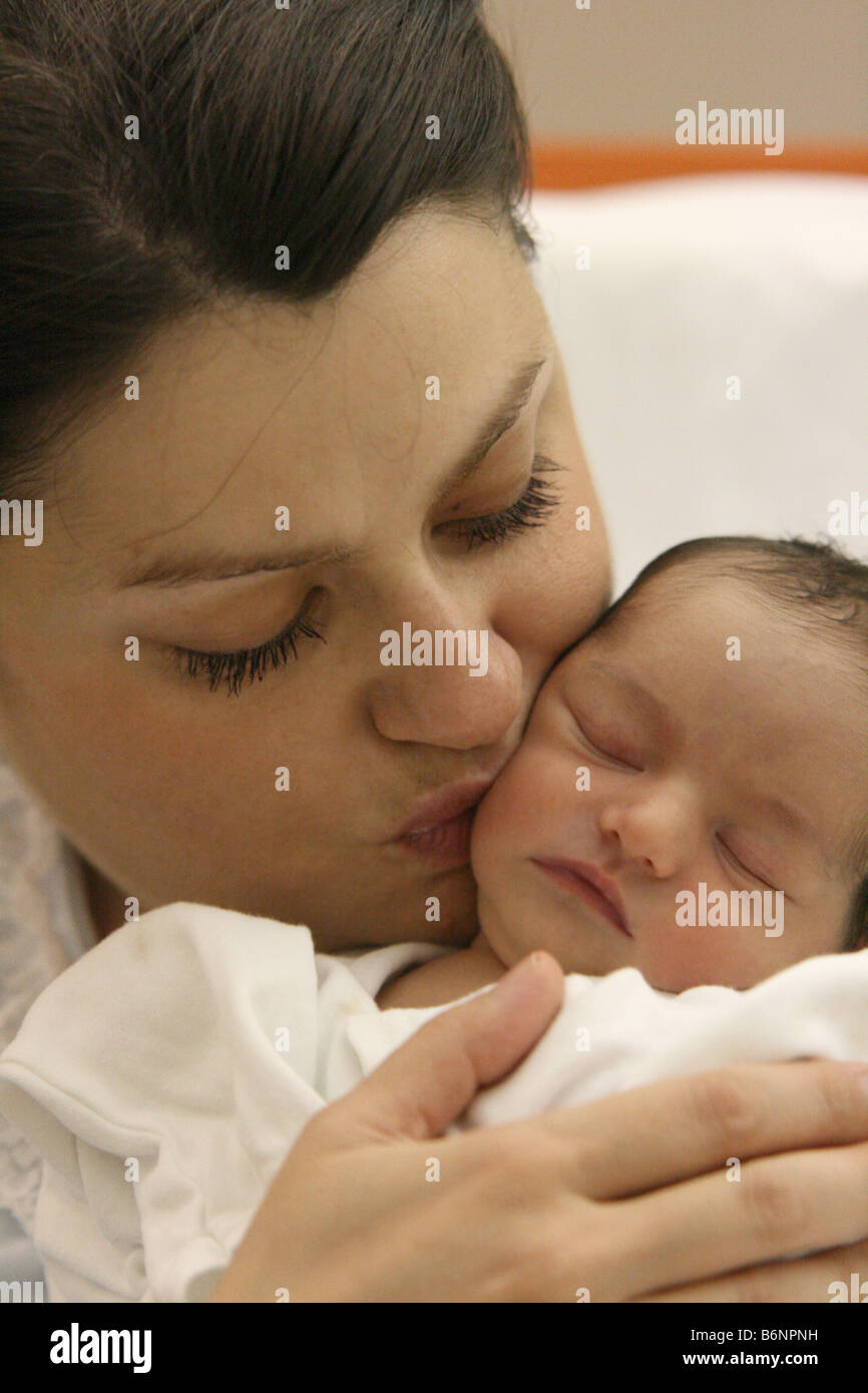 mother and new born baby love and tenderness Stock Photo - Alamy