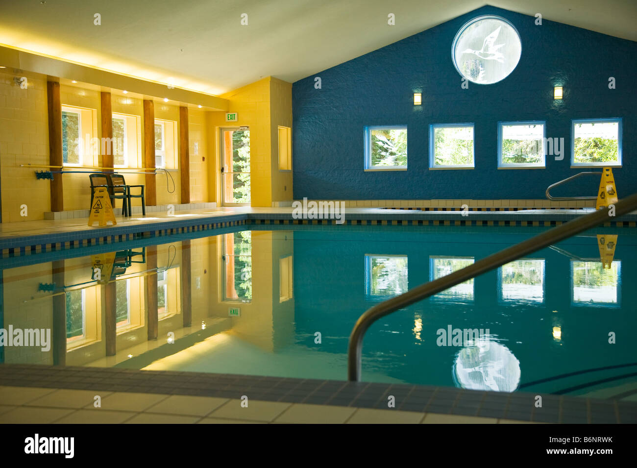 Manning Park Lodge swimming pool Stock Photo - Alamy