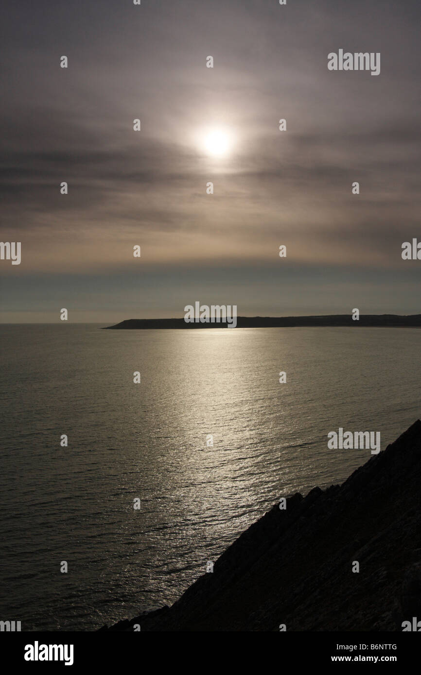 Oxwich Point viewed from Pennard Cliffs, Gower Peninsula, West ...