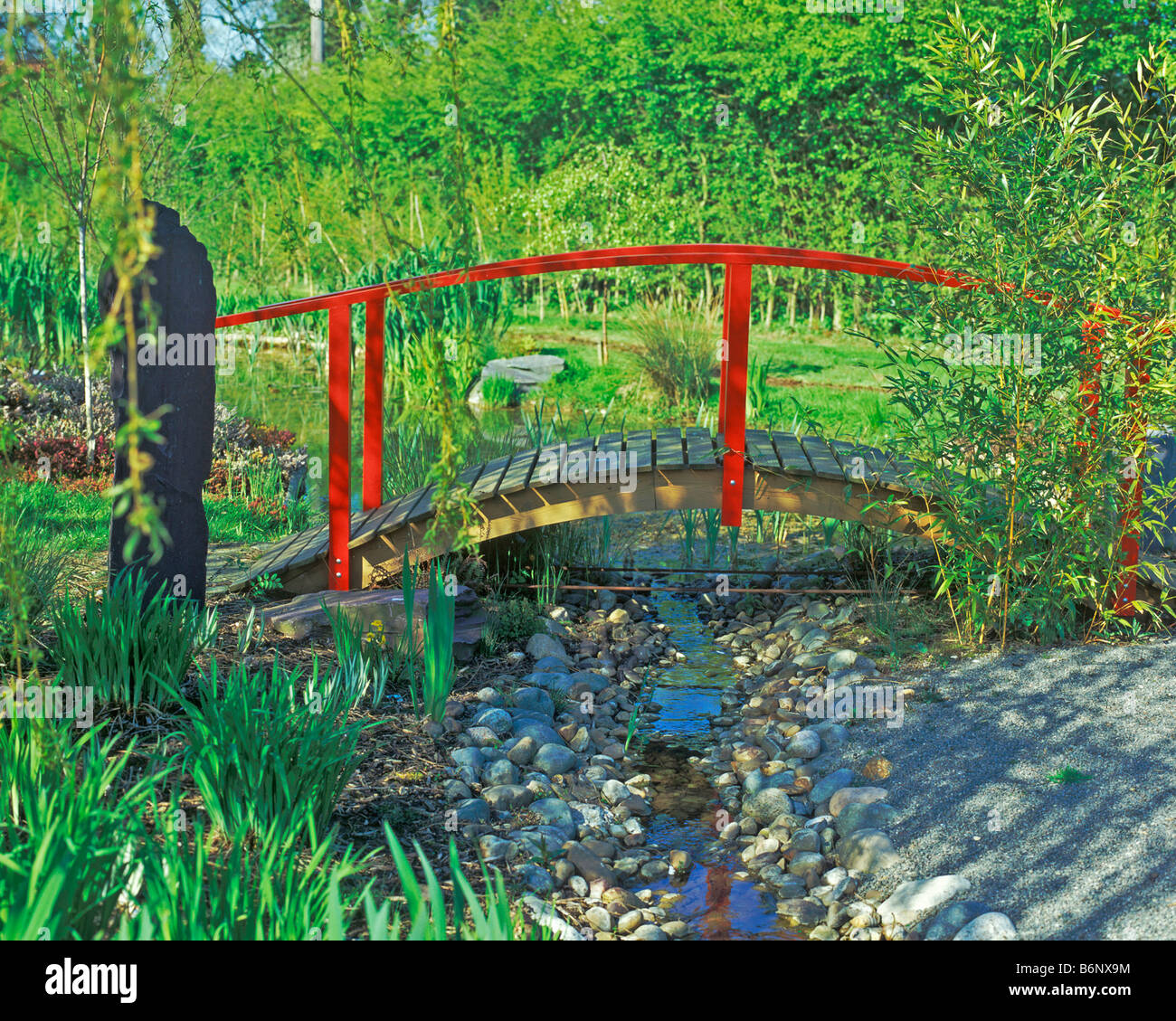 JAPANESE GARDEN BRIDGE IN SPRING Stock Photo - Alamy