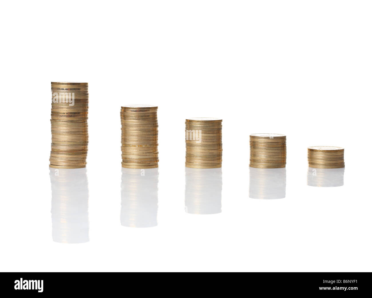 Columns of coins Stock Photo - Alamy