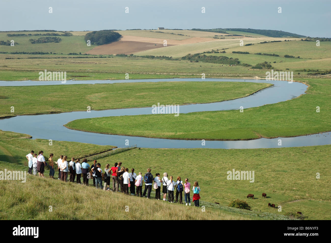 school trip to Cuckmere Haven, East Sussex, England, UK Stock Photo - Alamy
