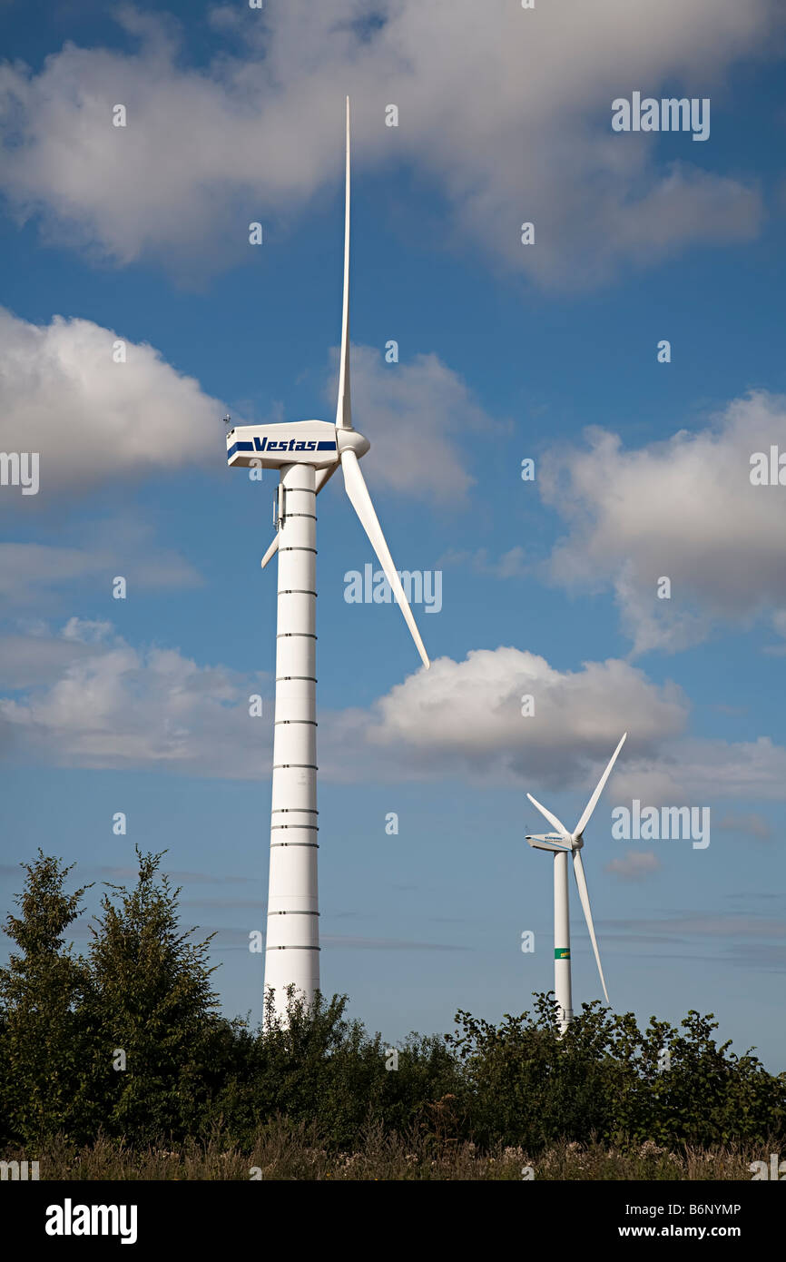 Two wind turbines Germany Stock Photo - Alamy