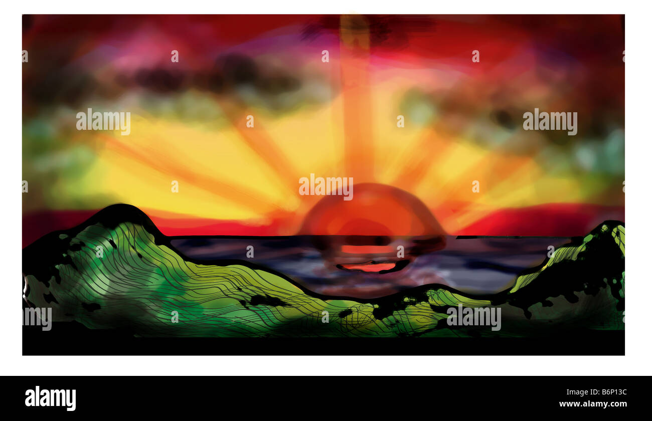 Romantic sunset Cut Out Stock Images & Pictures - Alamy