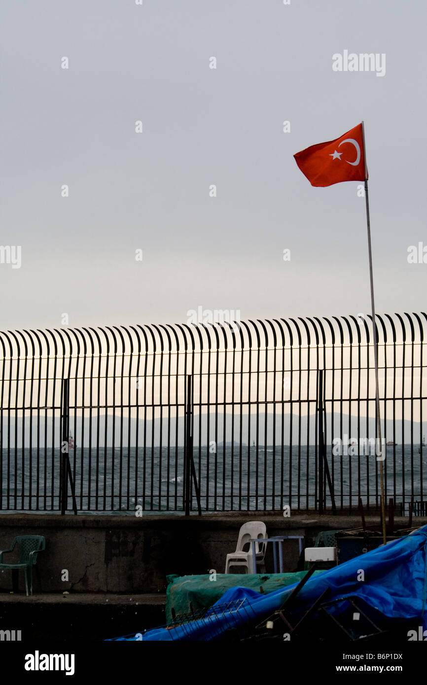 Turkey's flag in the wind Stock Photo - Alamy