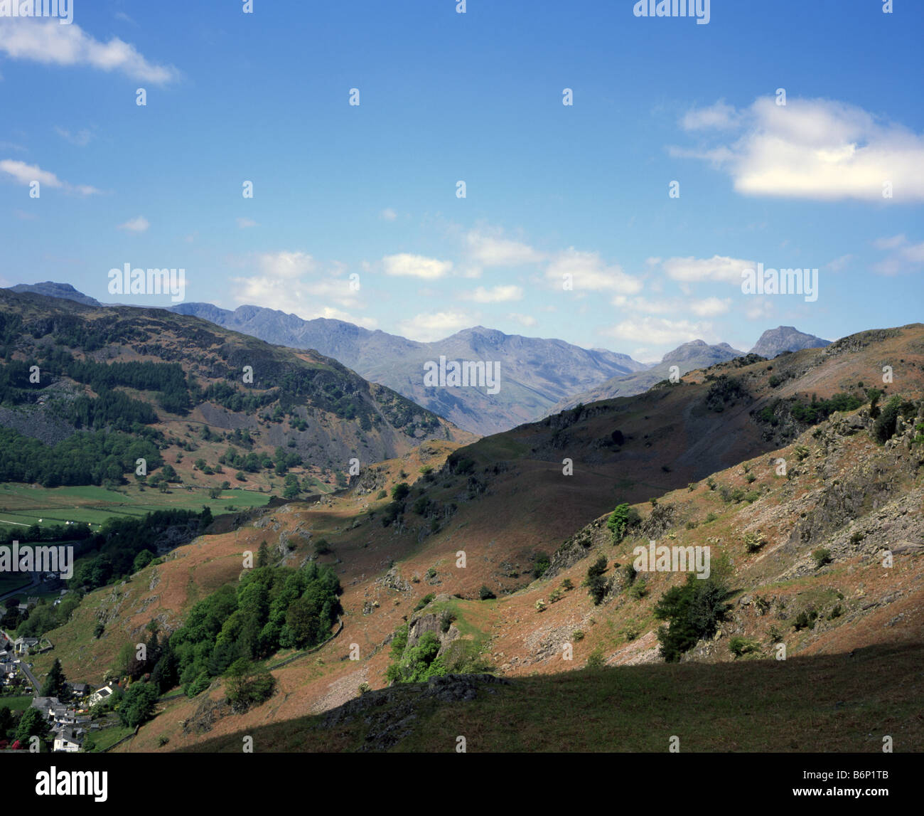 The northern ridge above Great Langdale looking towards The Langdale ...