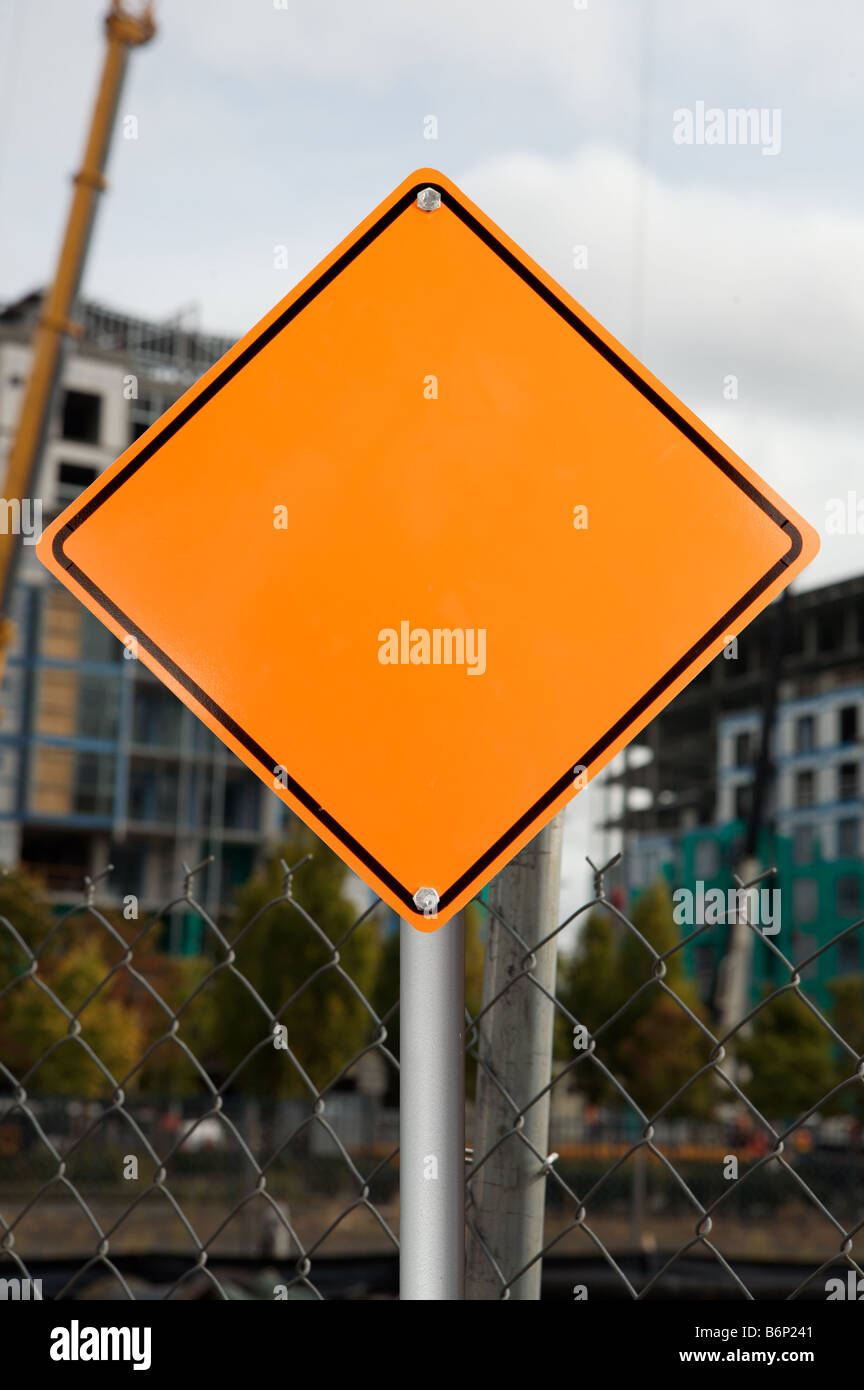 blank construction sign Stock Photo - Alamy