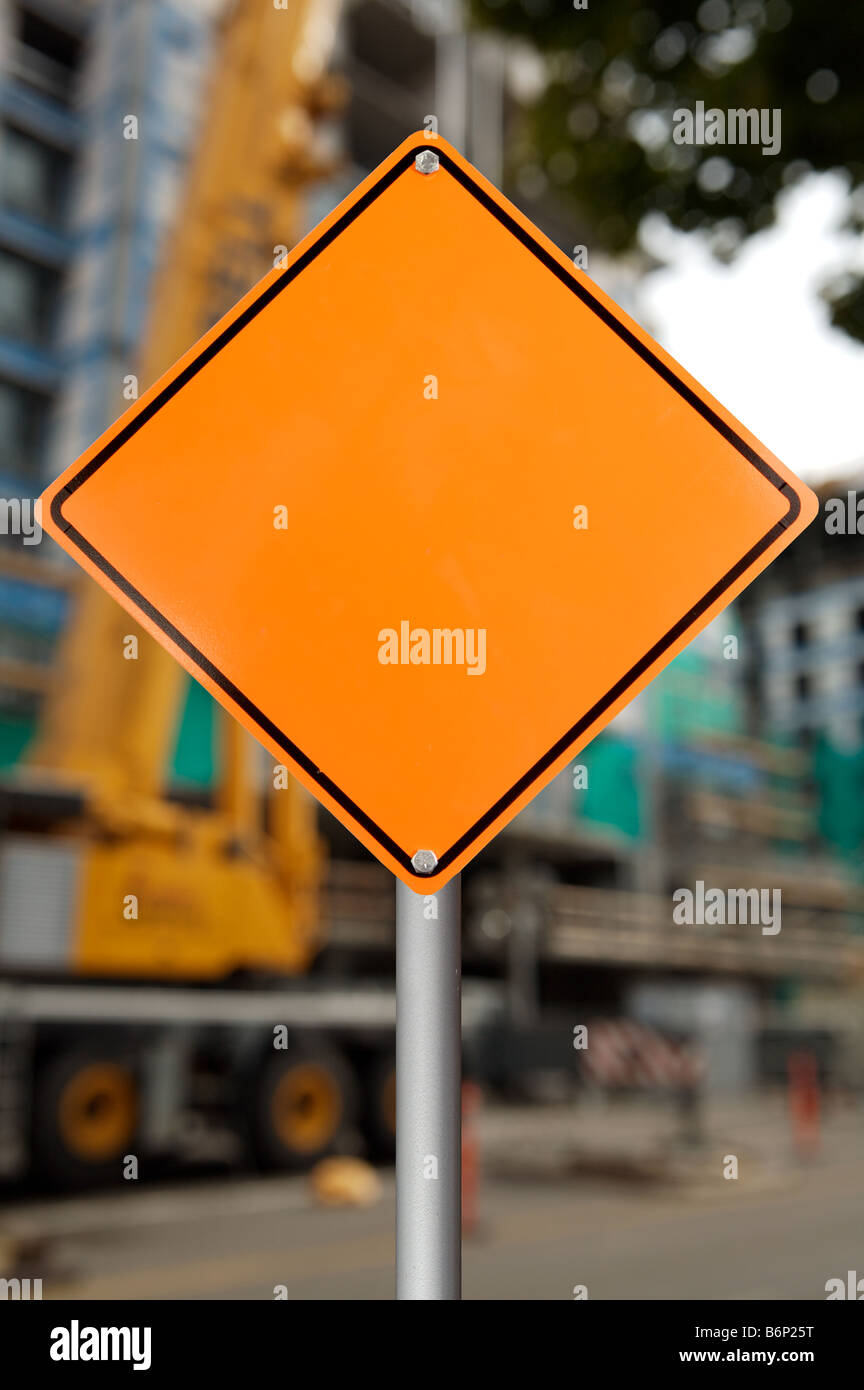blank construction sign Stock Photo - Alamy