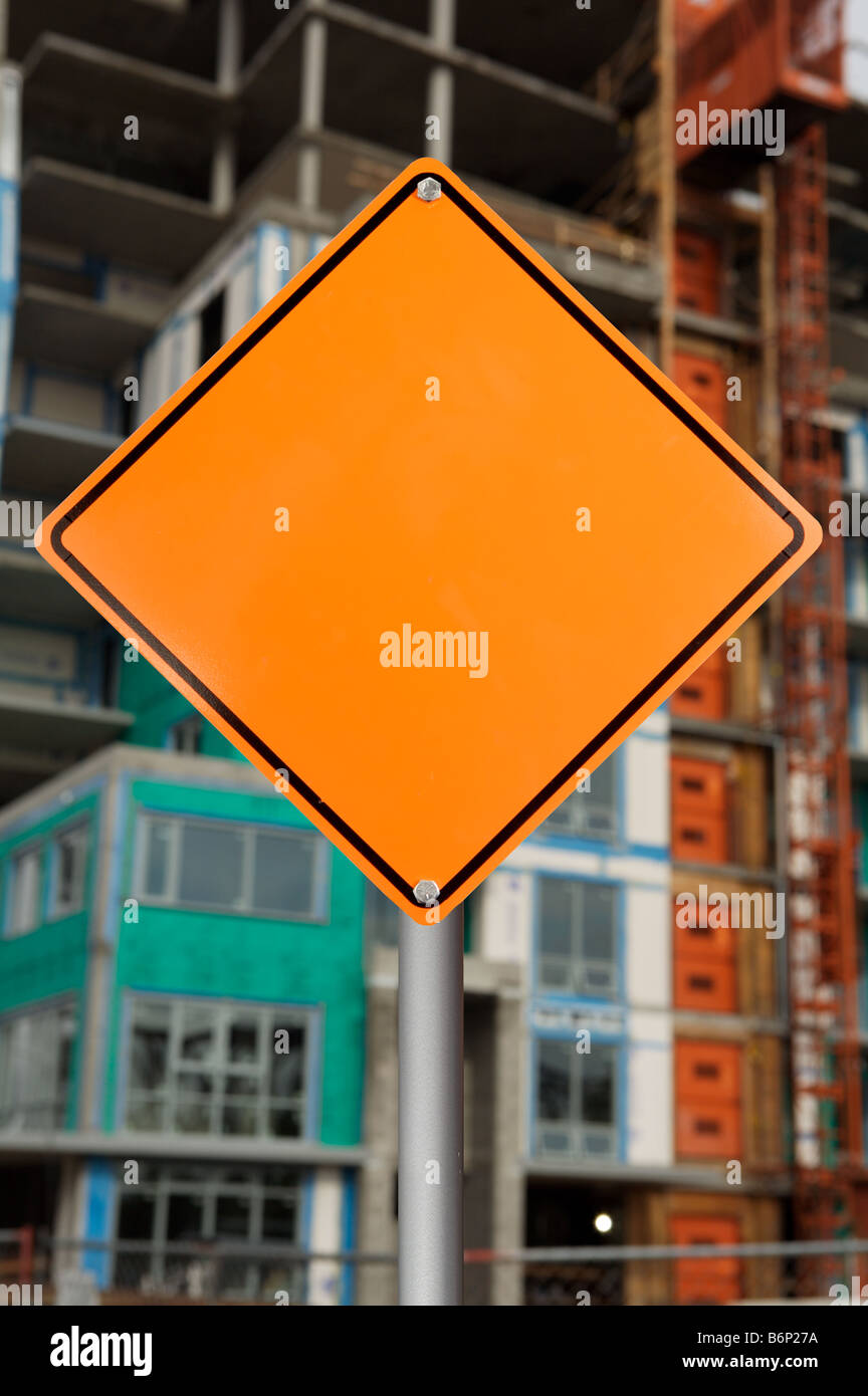 blank construction sign Stock Photo - Alamy