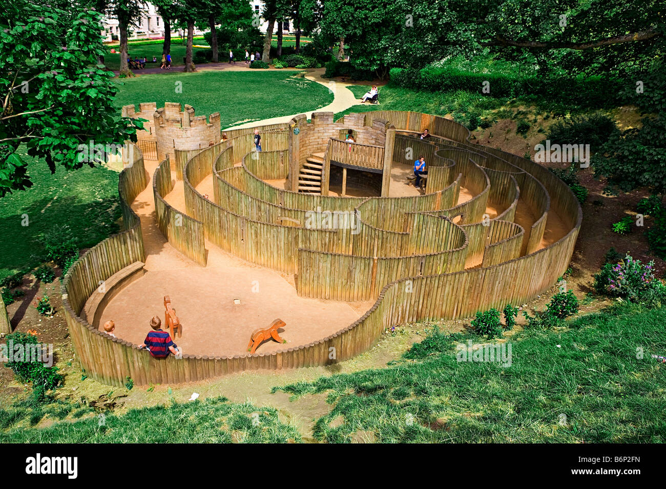Image of the playground park area designed as a maze in the shape of a ...
