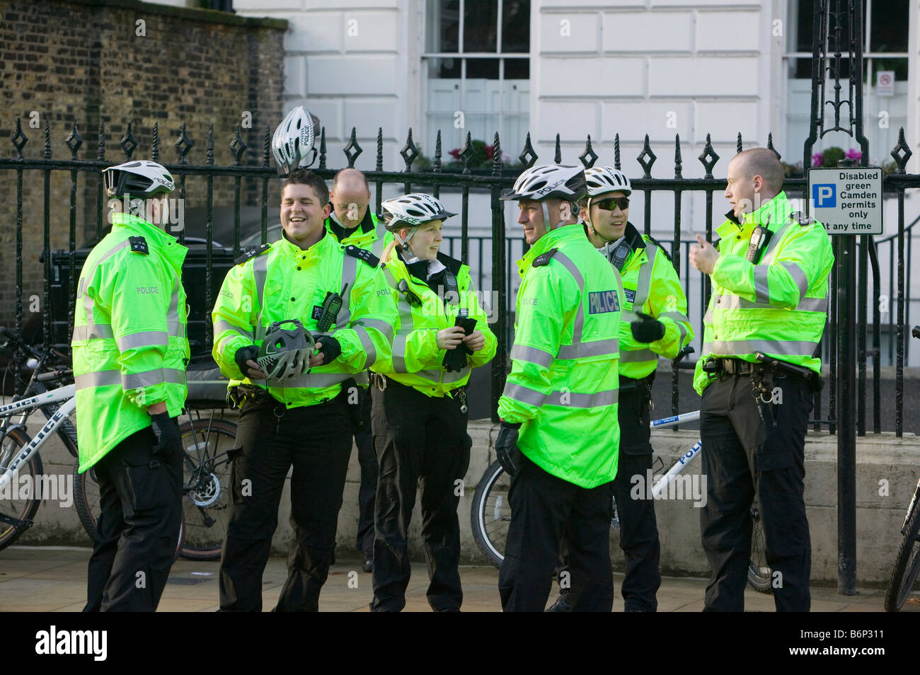 Police cyclists policing at a climate change rally in London December ...