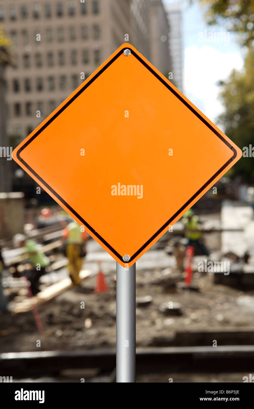 blank construction sign Stock Photo - Alamy