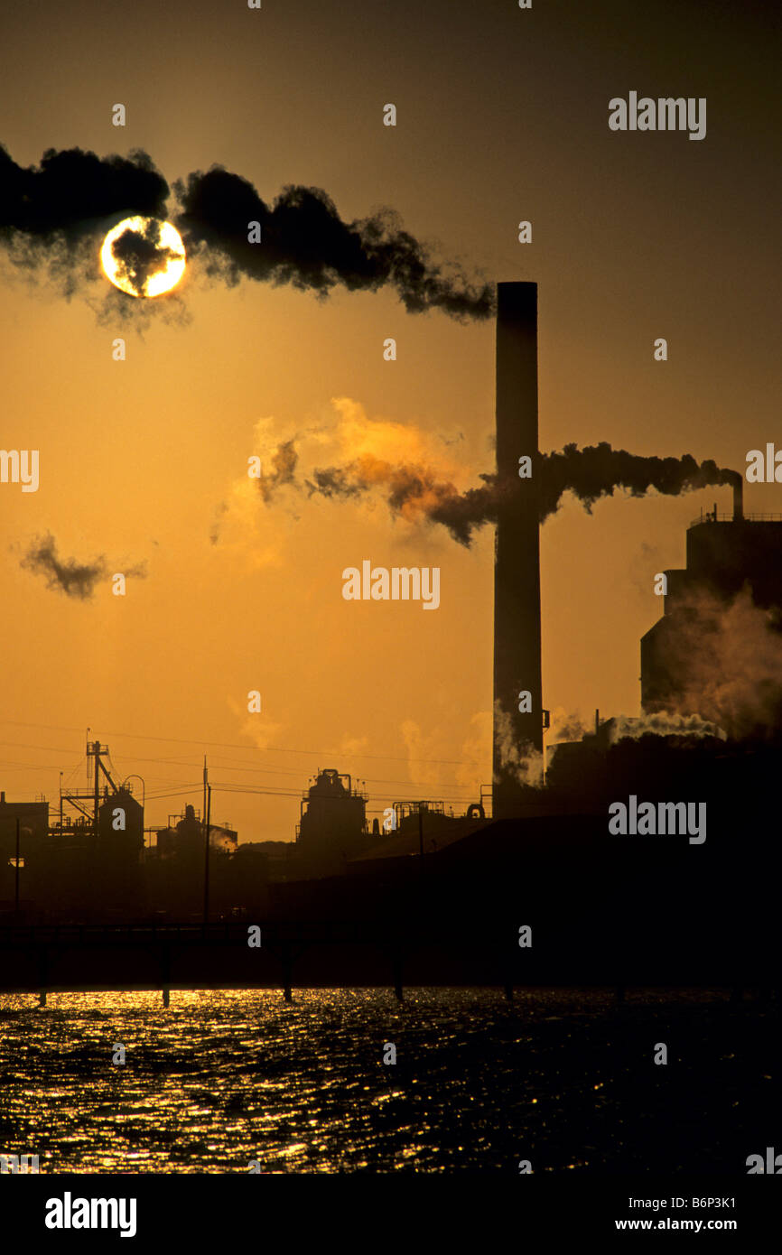 Pulp Mill at Sunset Humboldt Bay near Eureka Samoa Humboldt County ...