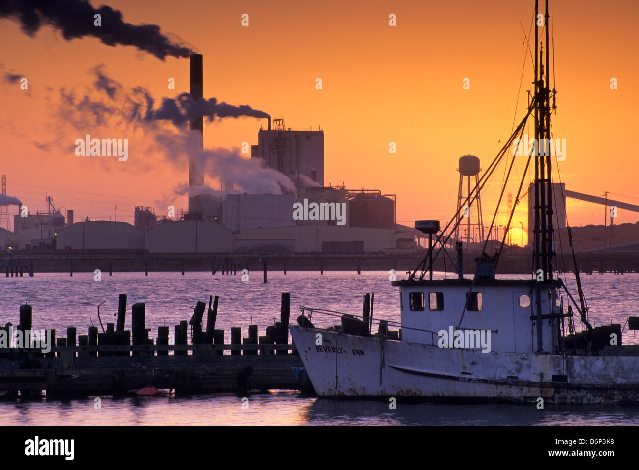 Pulp Mill at Sunset Humboldt Bay near Eureka Samoa Humboldt County ...
