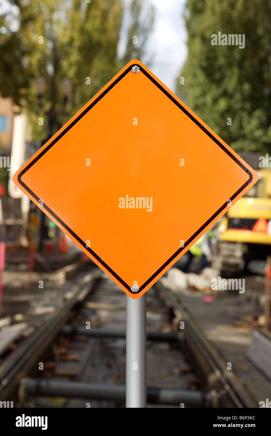 blank construction sign Stock Photo - Alamy