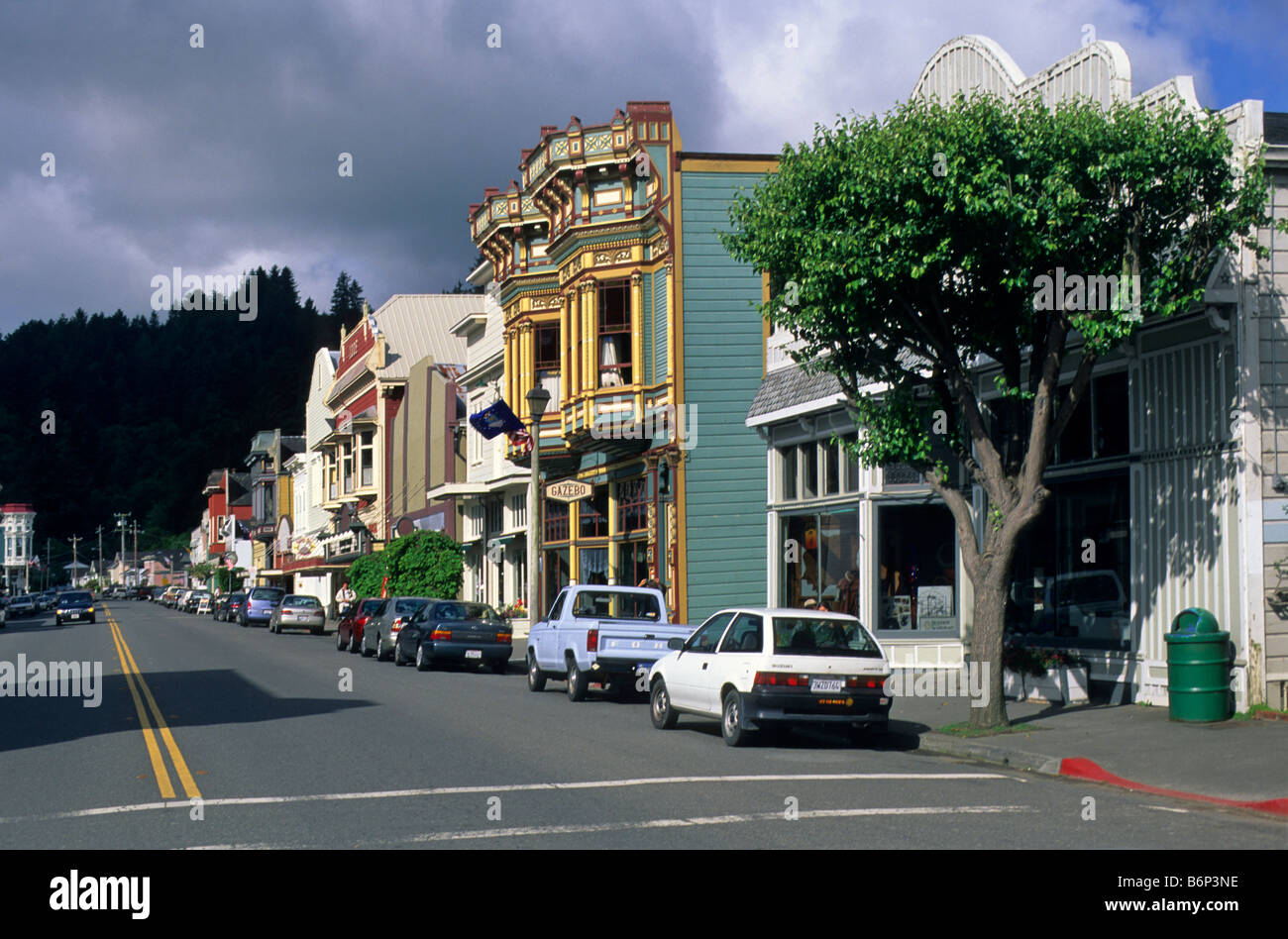 Downtown victorian buildings Ferndale Humboldt County CALIFORNIA Stock ...