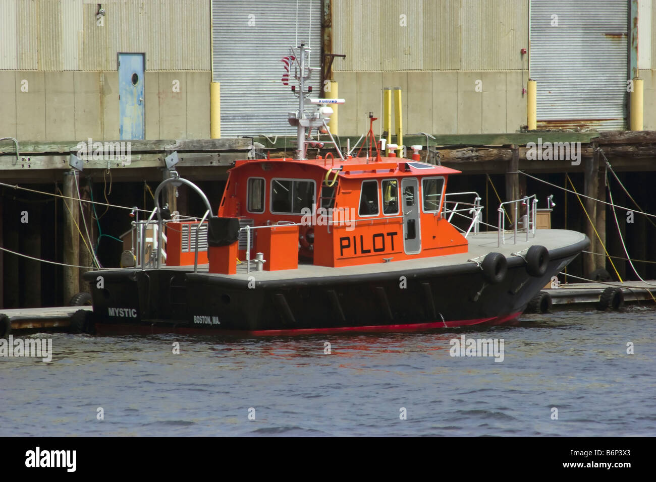 pilot boat docked in Boston Harbor Stock Photo - Alamy