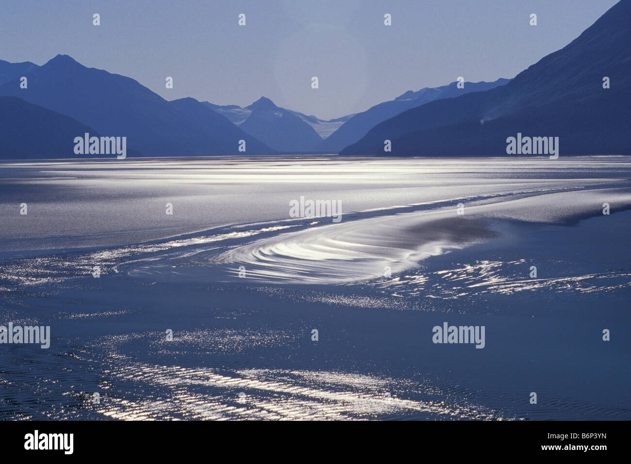 Sun Patterns On Turnagain Arm of Cook Inlet With Chugach Mountains In ...