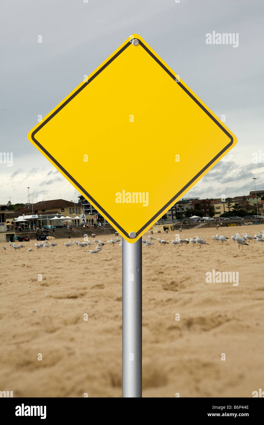 blank yellow warning traffic sign Stock Photo - Alamy