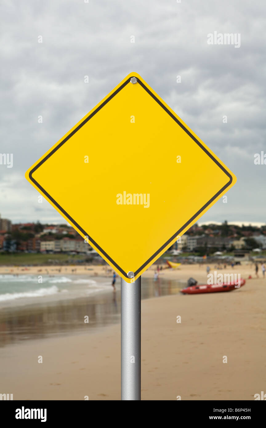 blank yellow warning traffic sign Stock Photo - Alamy
