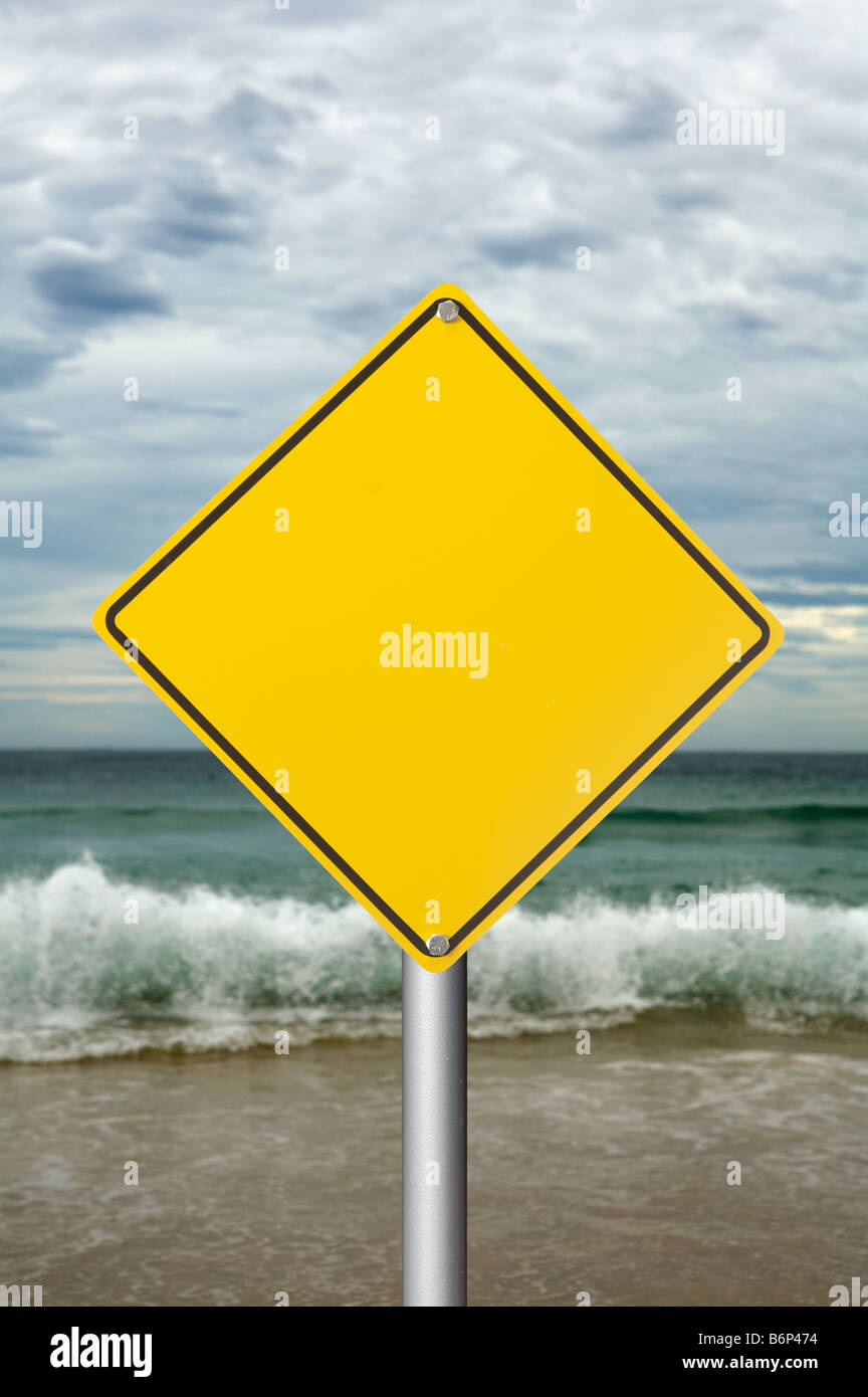 Blank yellow warning traffic sign hi-res stock photography and images ...
