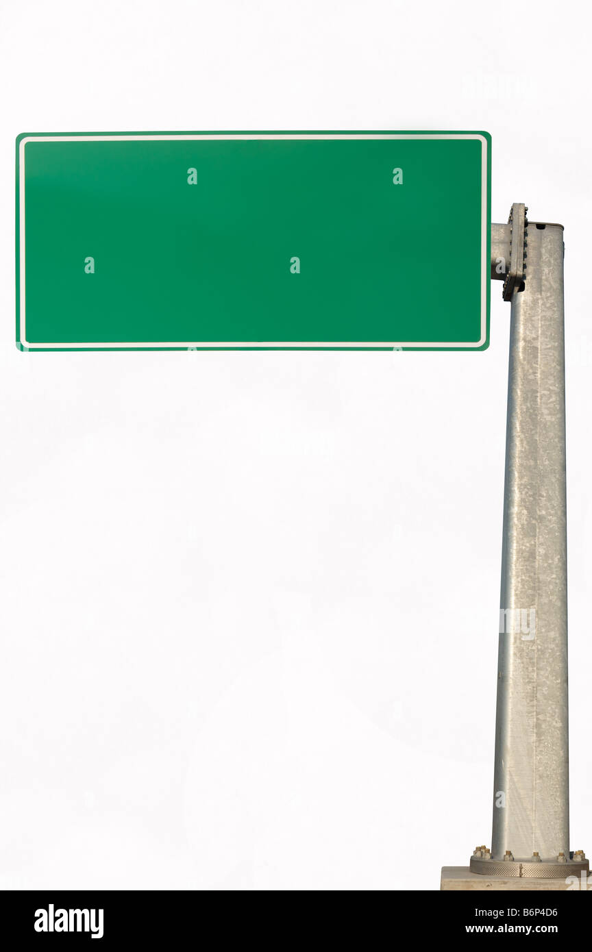 blank green traffic sign Stock Photo - Alamy