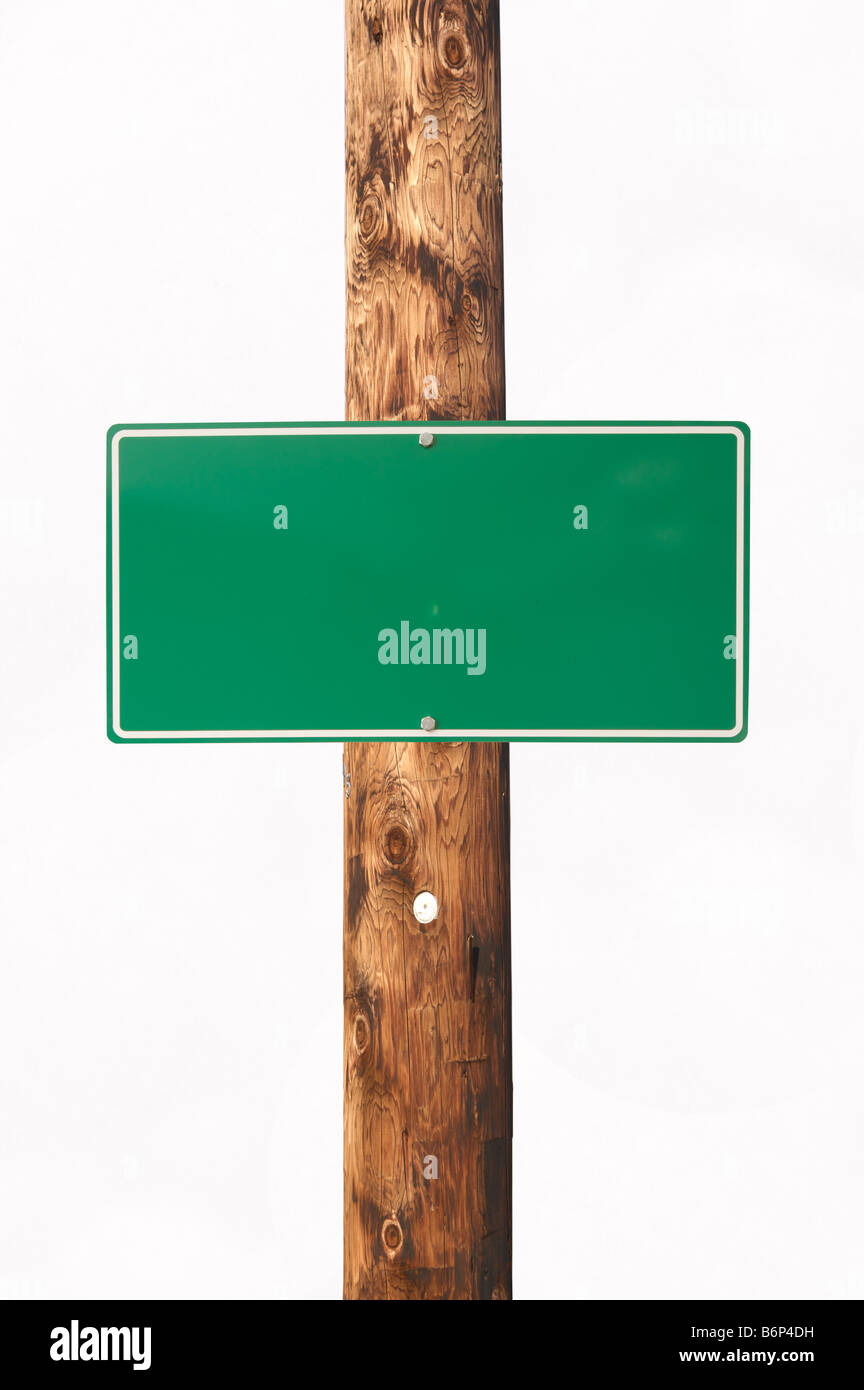 blank green traffic sign Stock Photo - Alamy