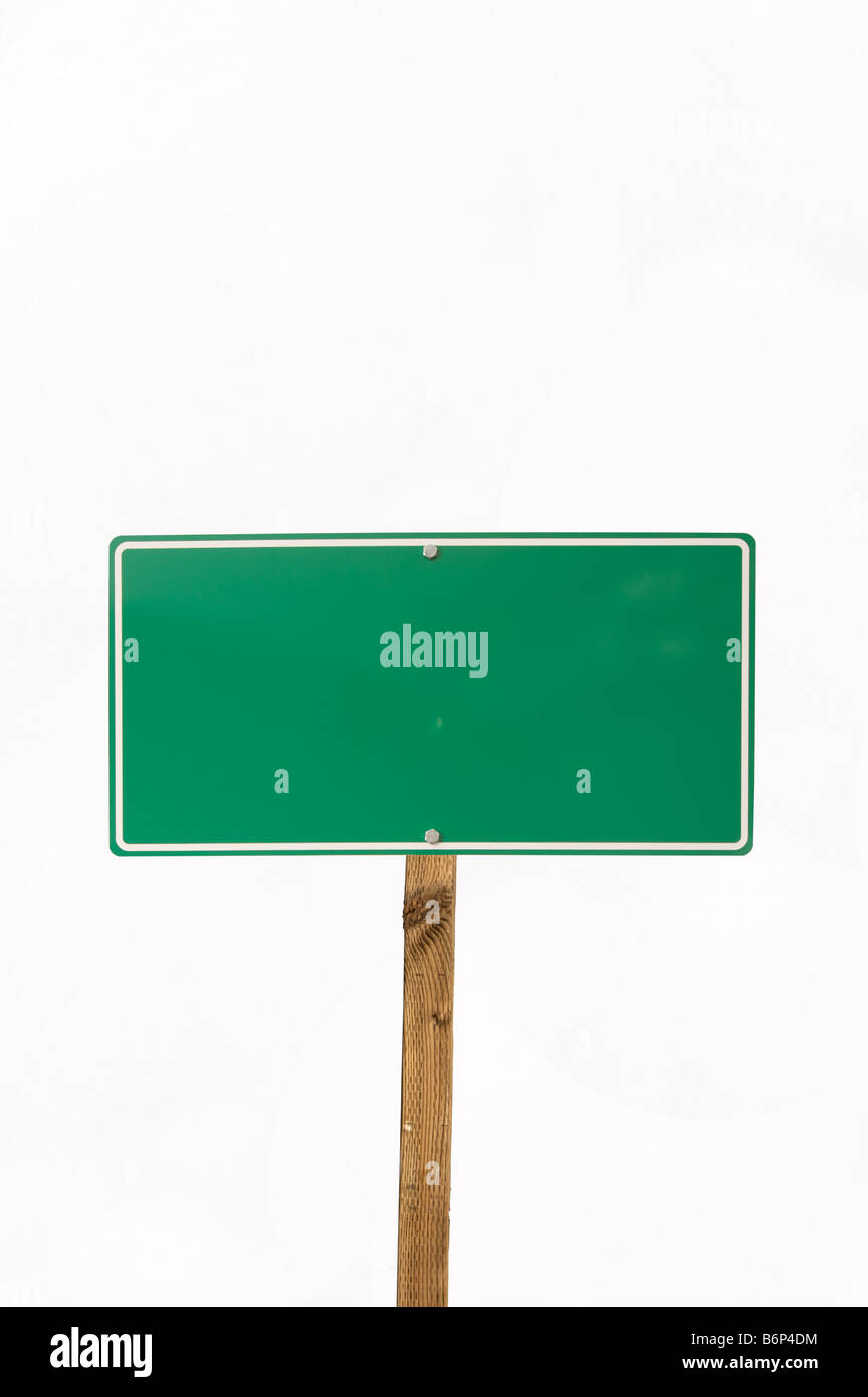 blank green traffic sign Stock Photo - Alamy