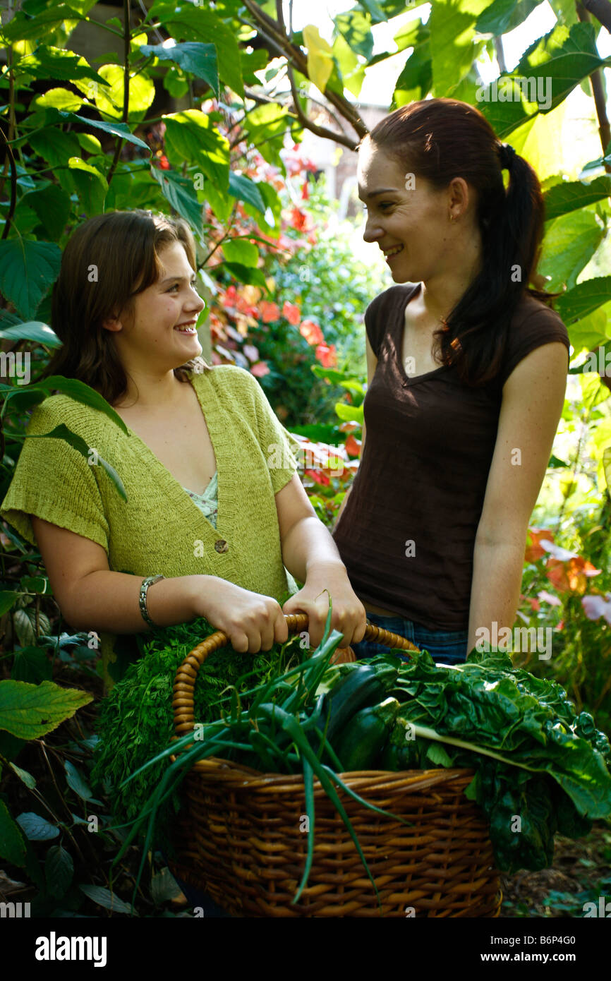 A stock photograph of a young girls adventure in the garden learning ...