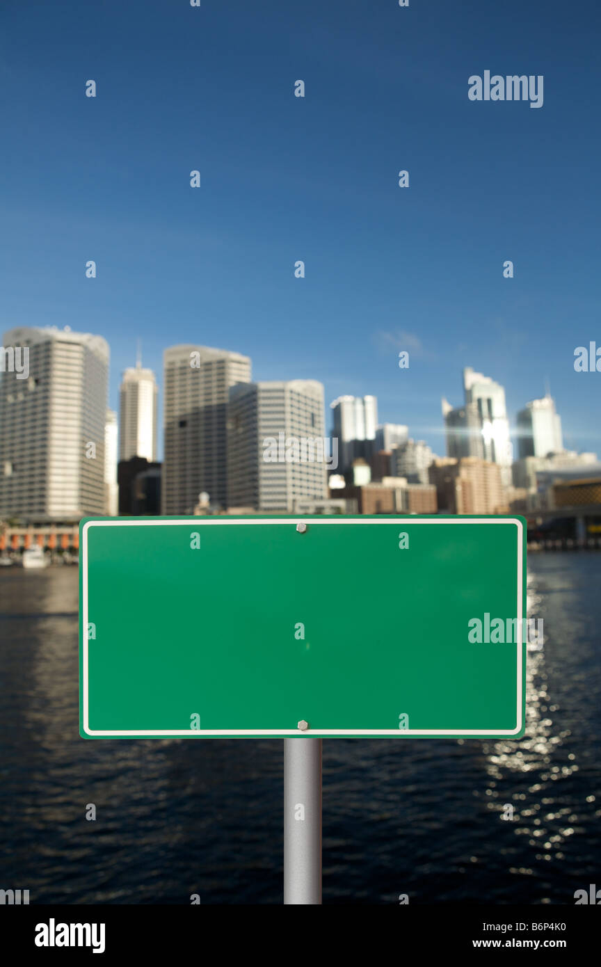 blank green traffic sign Stock Photo - Alamy