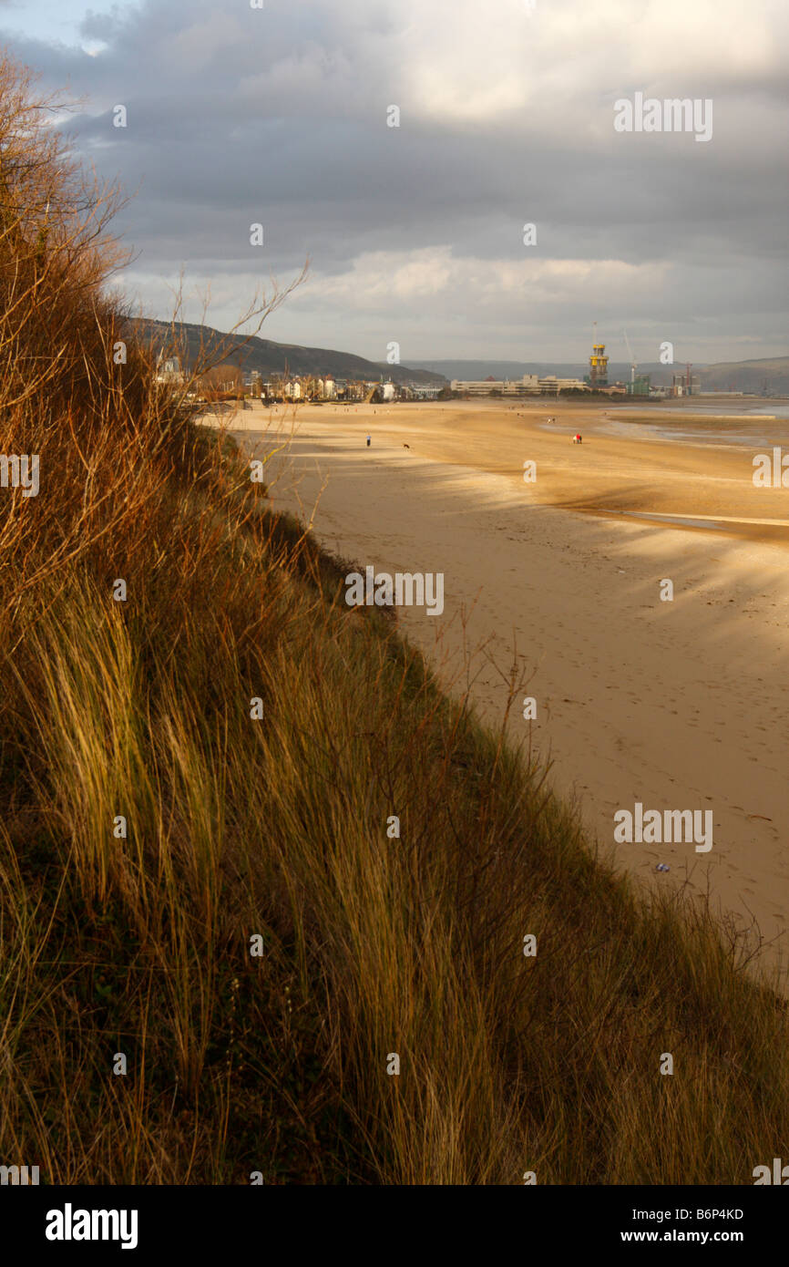 Swansea Beach, looking east towards the city centre, West Glamorgan ...