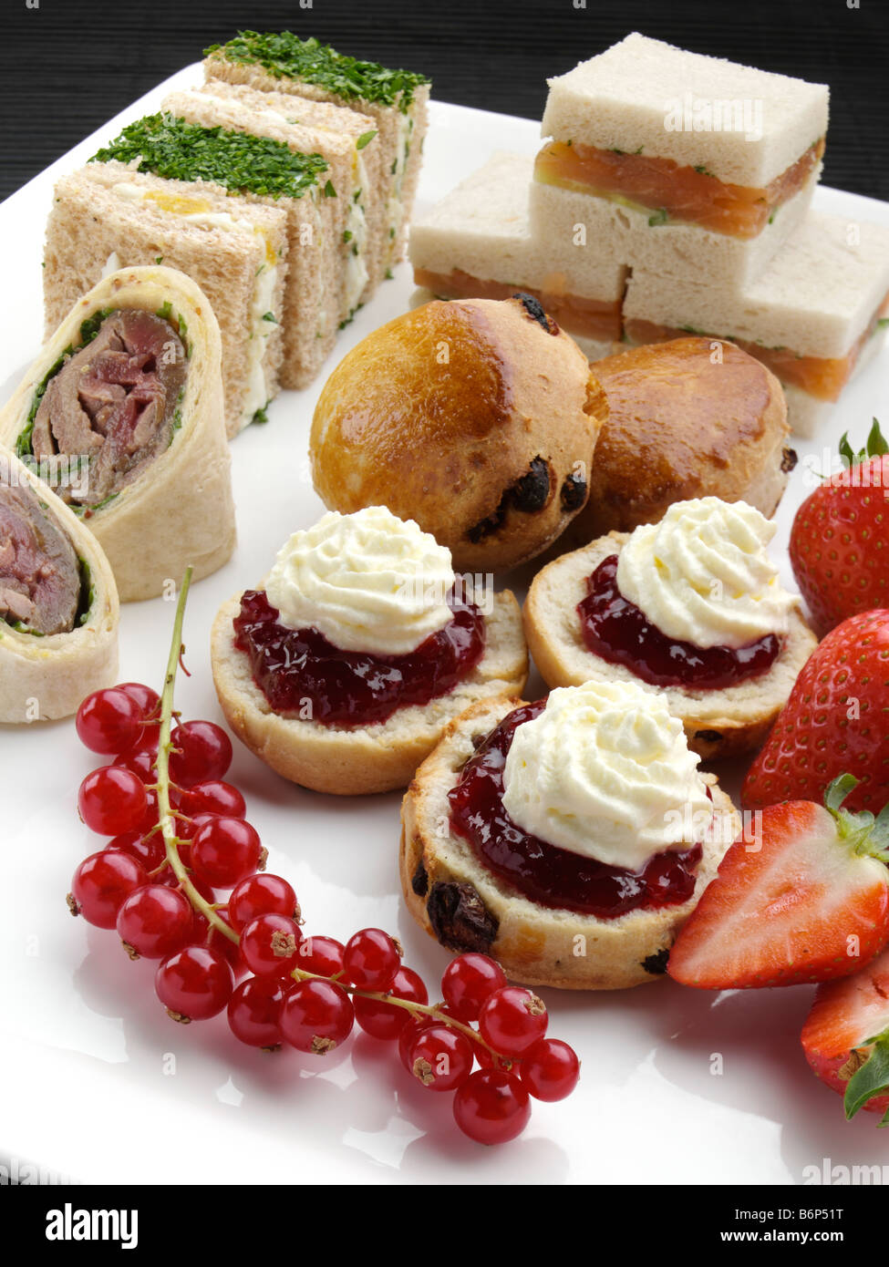 Scones and sandwiches for afternoon tea Stock Photo - Alamy