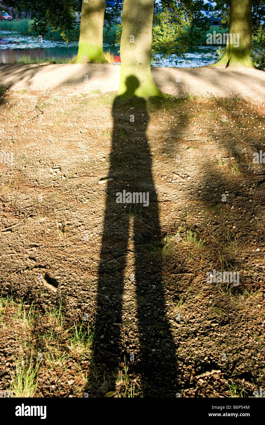 Stretching my legs - my elongated shadow in magical light of an August ...