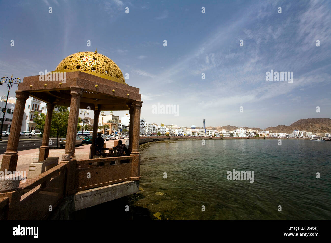 Oman, Muscat, Muttrah District. Waterfront corniche, harbour Stock ...