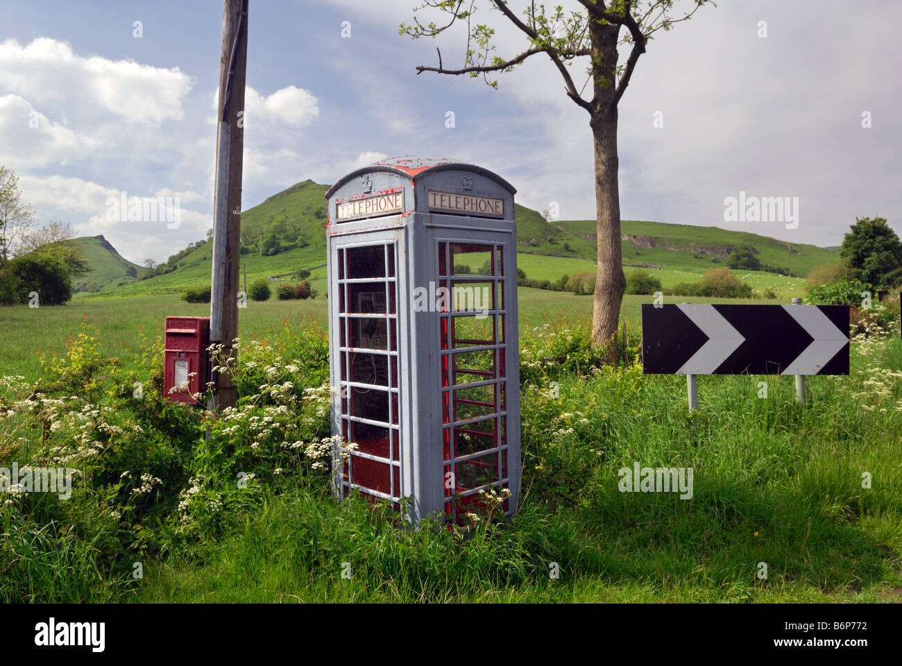 Roadside rural telephone and post boxes, Glutton Bridge, Near Longnor ...