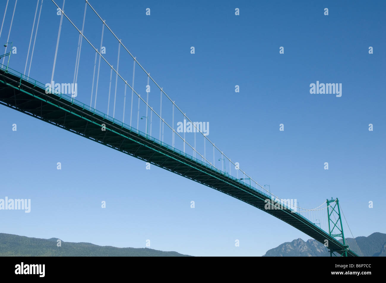 Lions Gate Bridge from below, Vancouver, British Columbia, Canada Stock ...