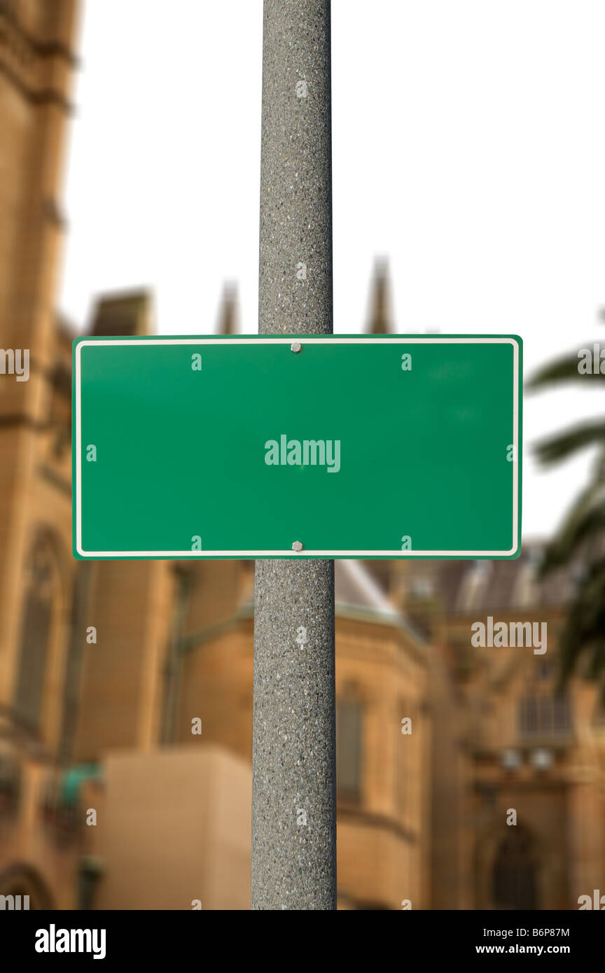 blank green traffic sign Stock Photo - Alamy