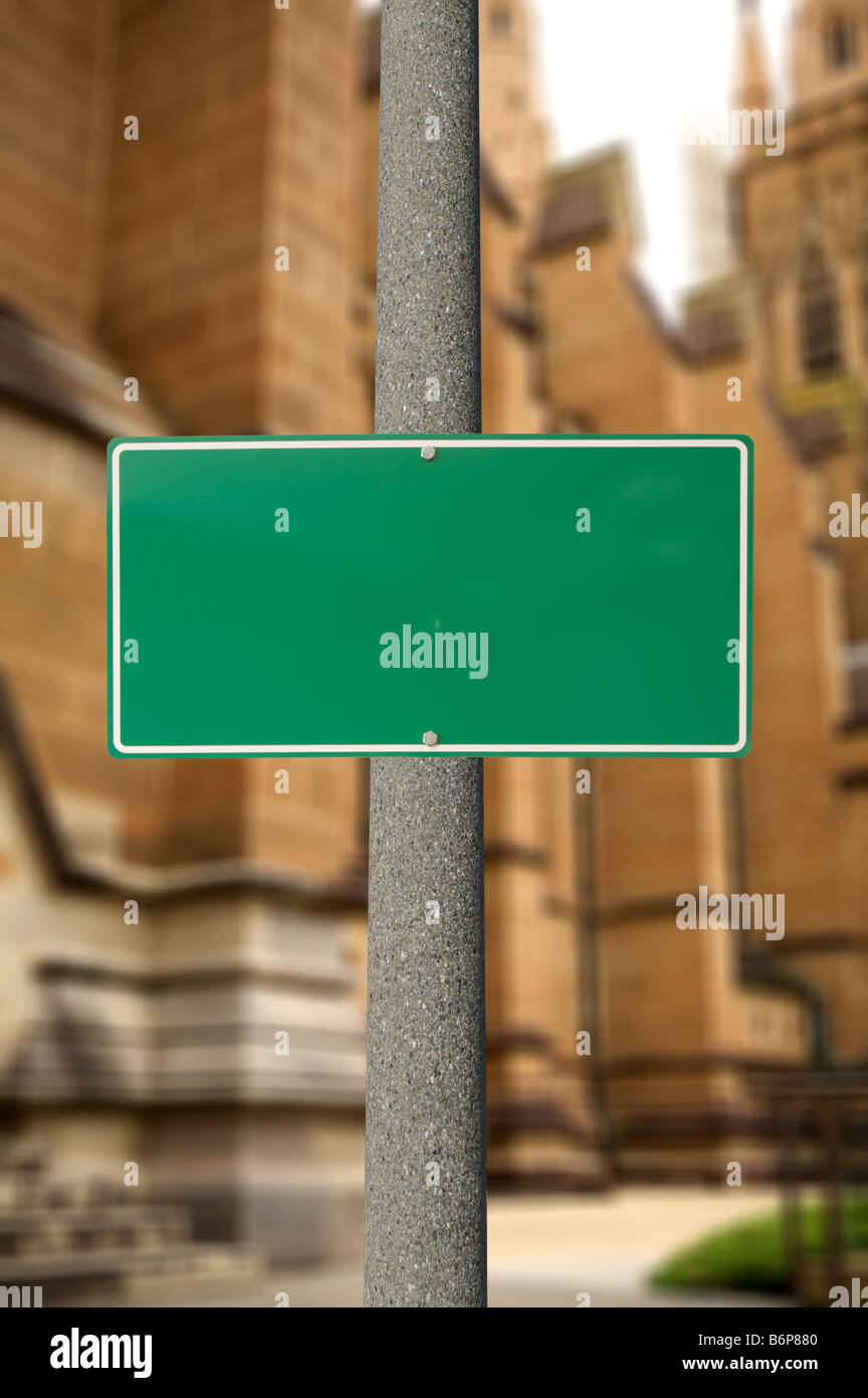 blank green traffic sign Stock Photo - Alamy