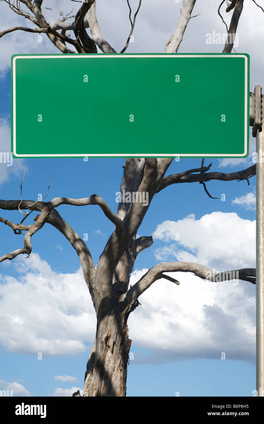 blank green traffic sign Stock Photo - Alamy