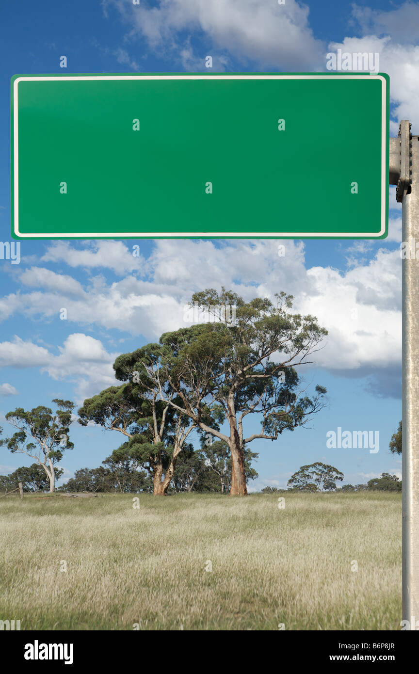 blank green traffic sign Stock Photo - Alamy