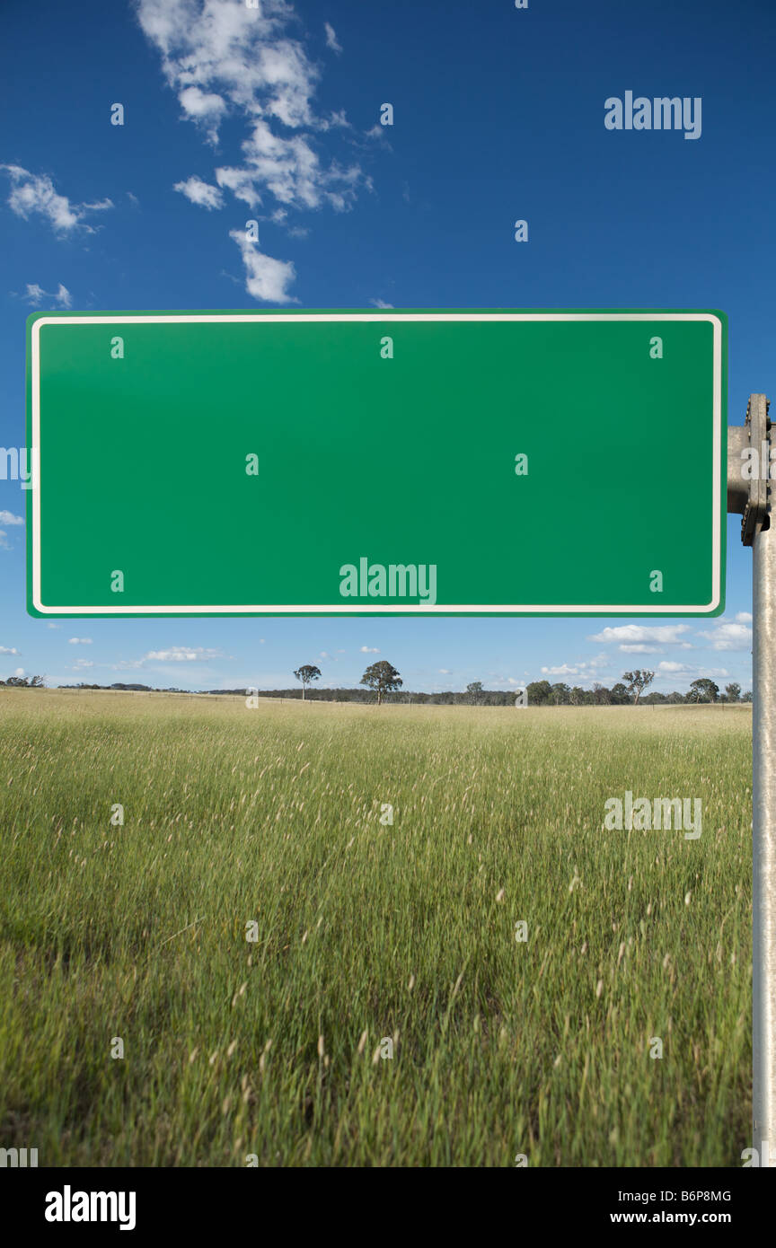 blank green traffic sign Stock Photo - Alamy